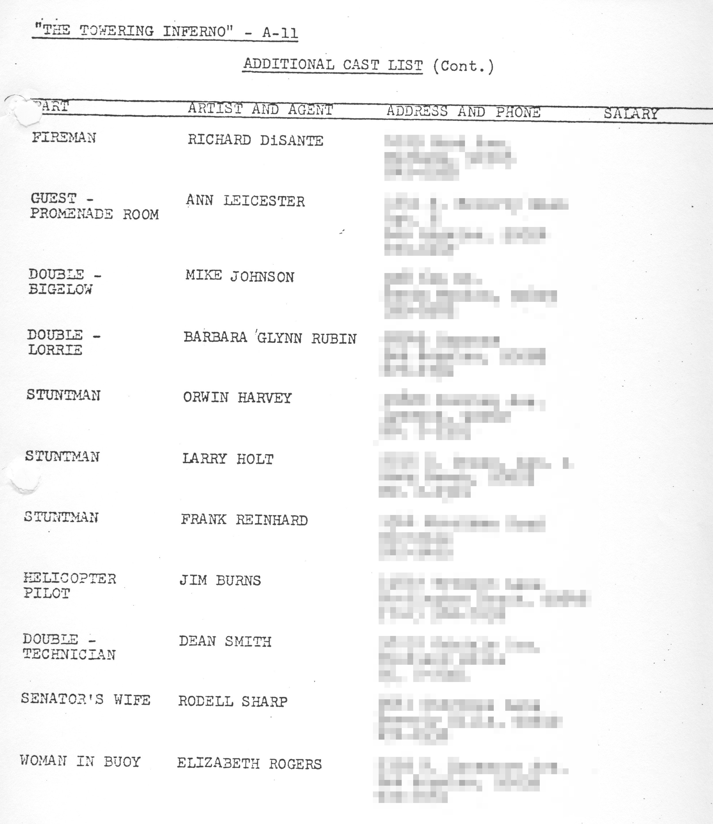 Cast List